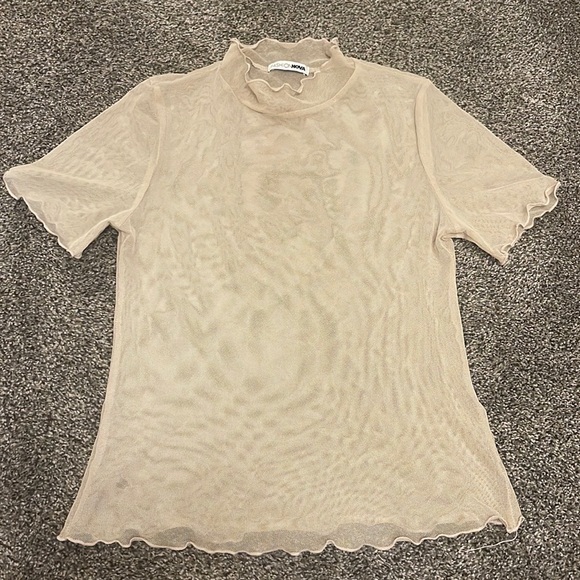 Tops | Tan Sheer Top | Poshmark
